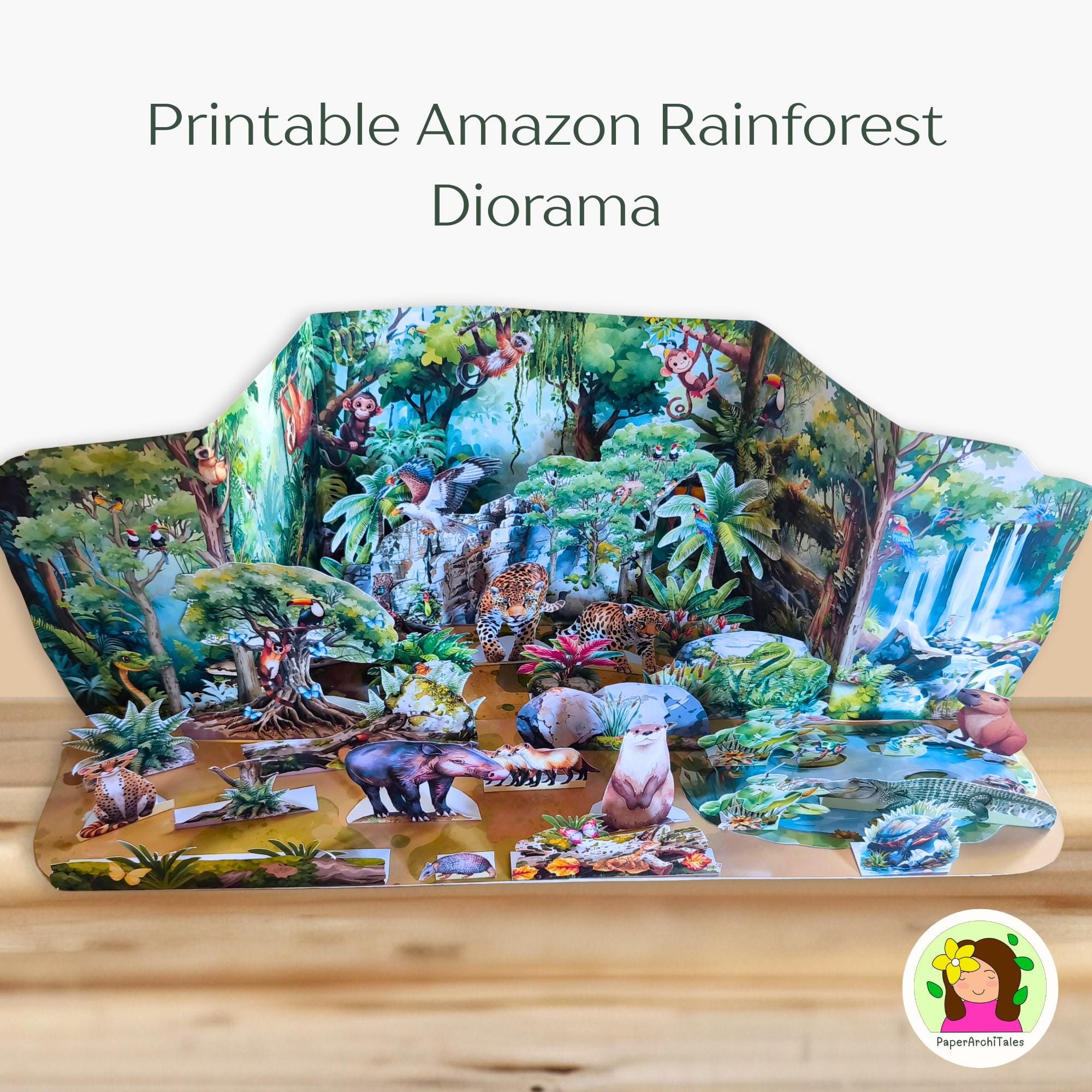 Printable Amazon Rainforest Diorama, DIY Project Kids Ecology Craft ...