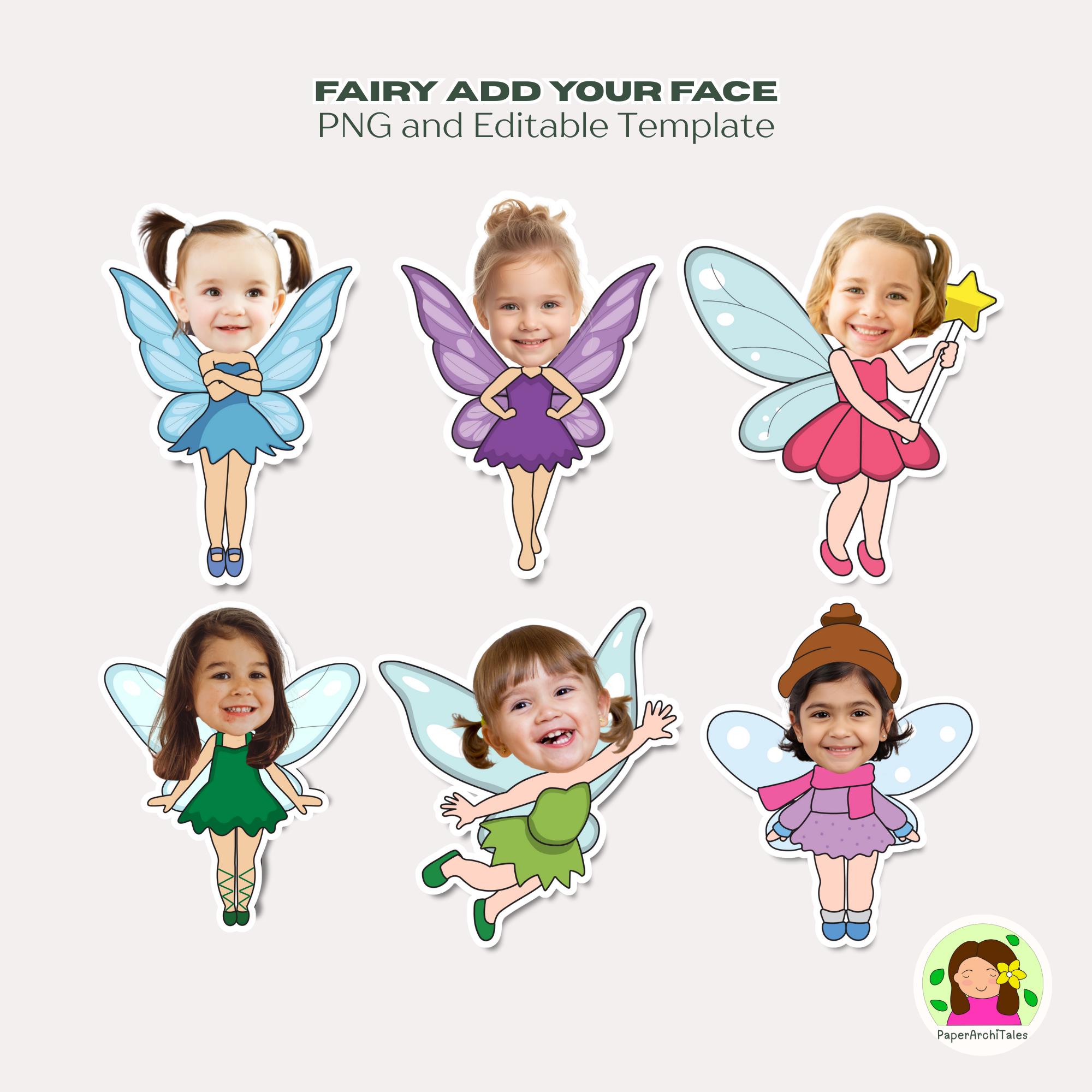 Fairy Kids Add Your Face, Bulletin Board Decor, Creative Activity for ...