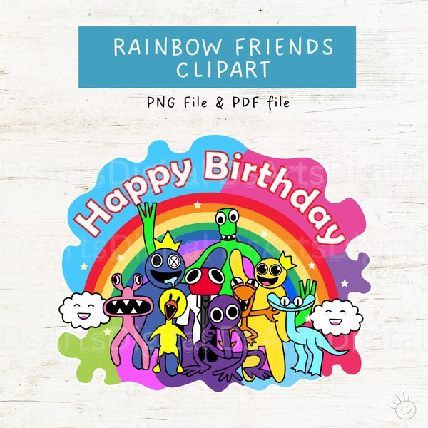 Rainbow Friends Cake Topper Printable - Etsy