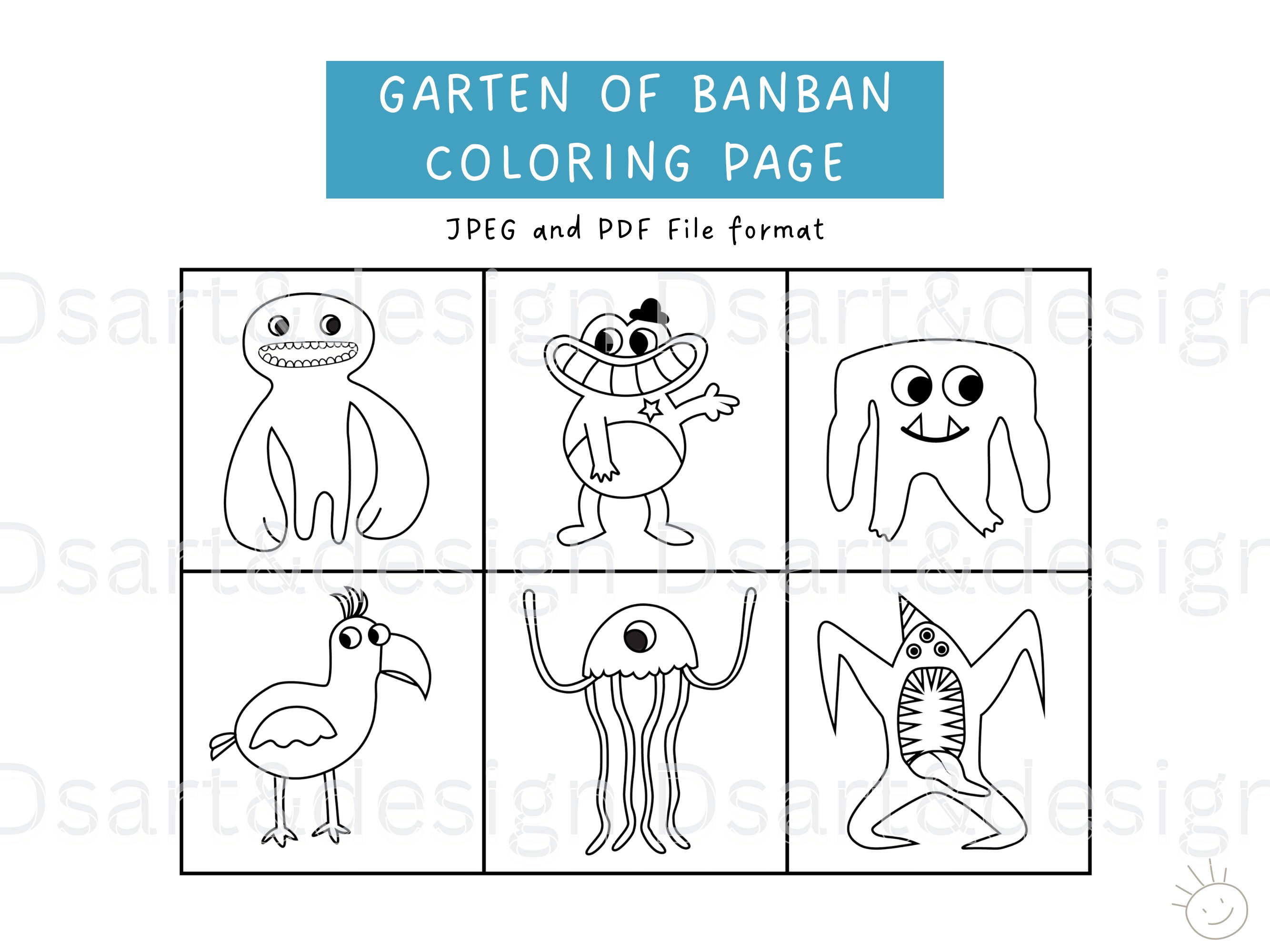 Garten of Banban Characters Coloring Page Ready to Print for - Etsy ...