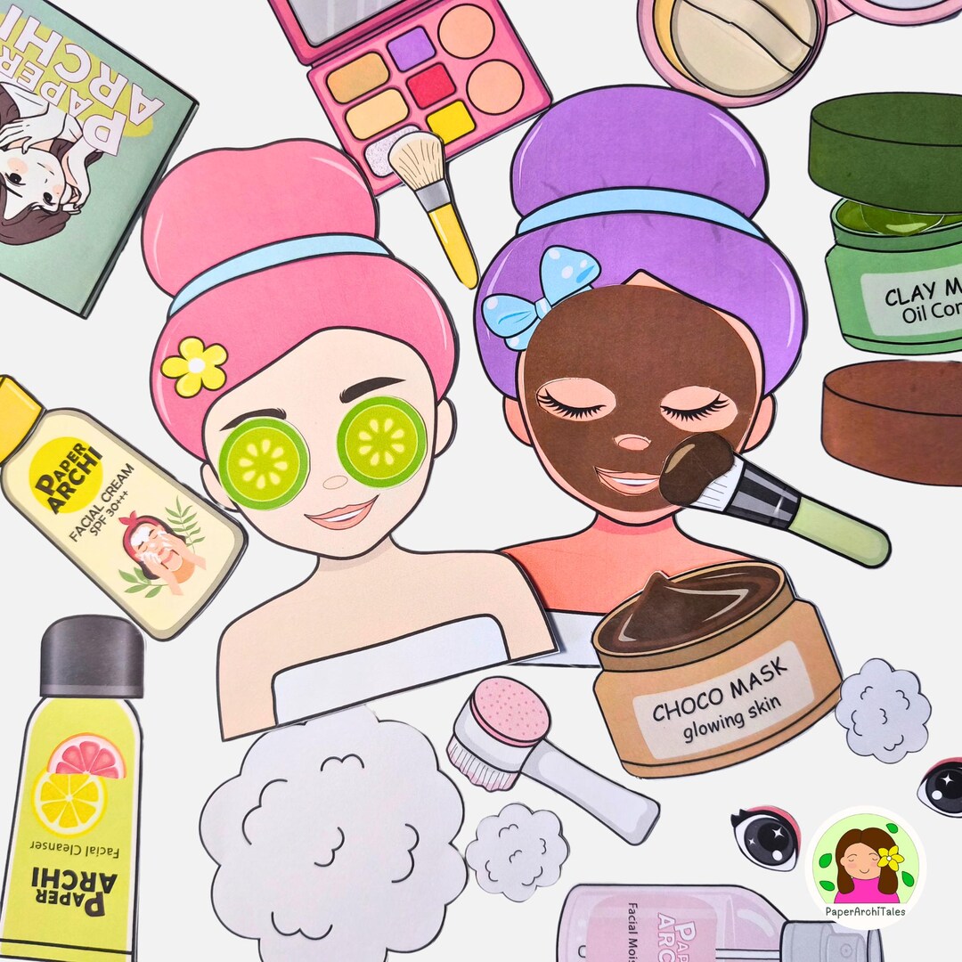 Printable Paper Doll Skincare Kit: Montessori Craft Activity (digital ...