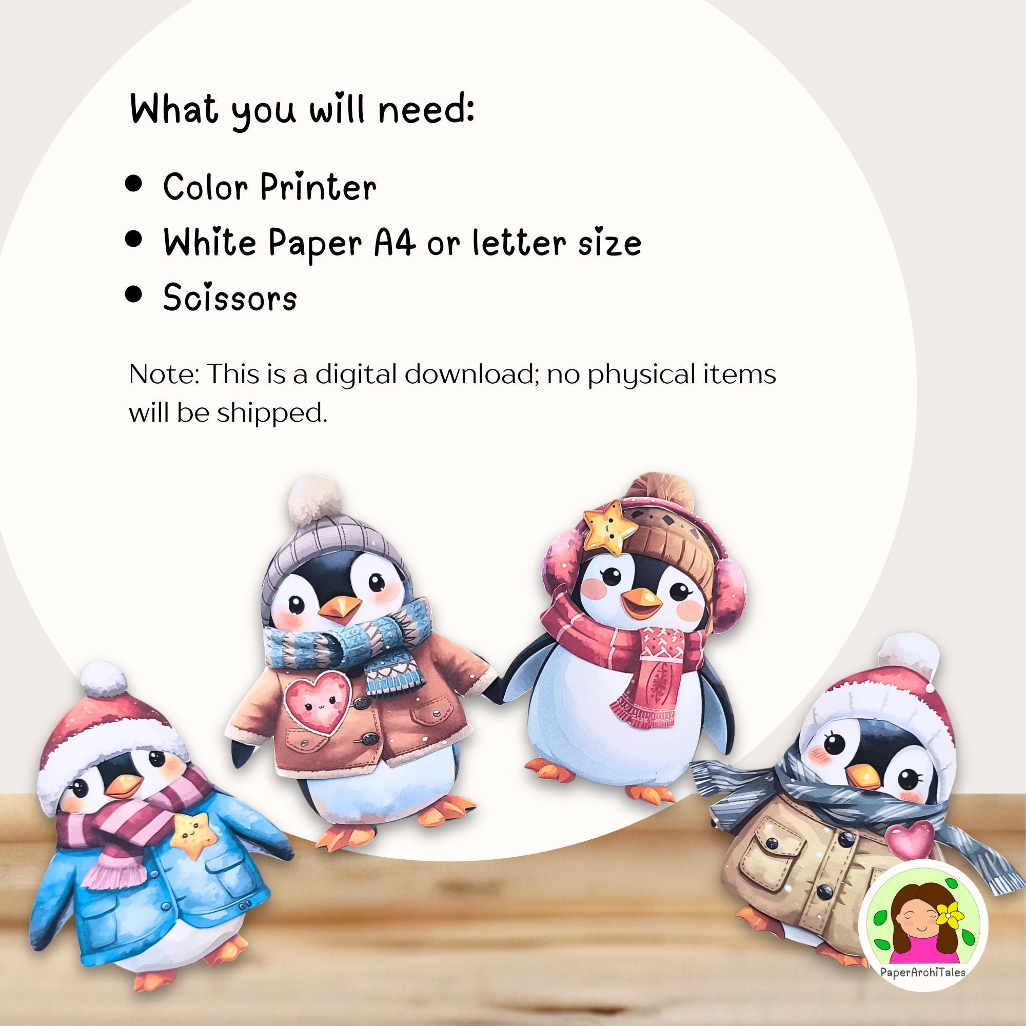 Dress the Penguins – Printable Paper Doll Cut & Build Activity, Winter ...