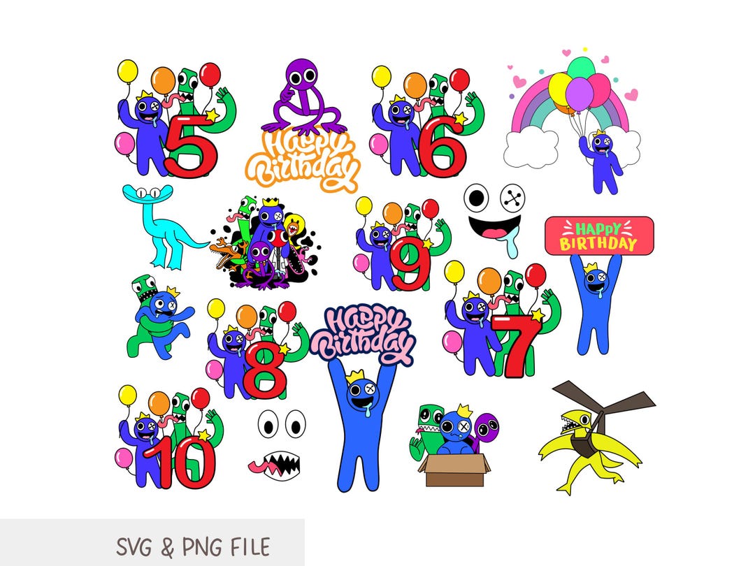 Rainbow Friends SVG and PNG 50 Files , Rainbow Friends Bundle All ...