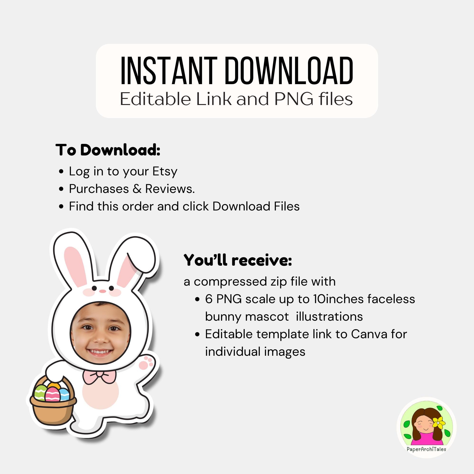 Easter Bunny Add Face, Bulletin Board Decor, Easter Craft, Canva Edit ...