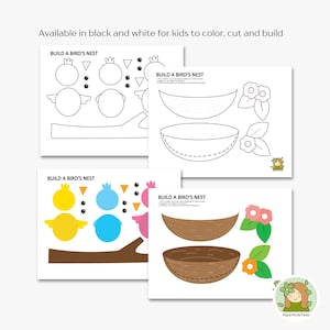 DIY Paper Bird's Nest Craft Template: Printable Activity (PDF) - Etsy