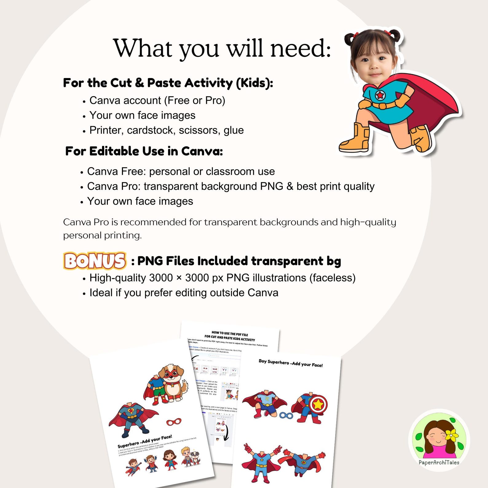Editable Girl Superhero Add Face, Bulletin Board Decor, Character ...