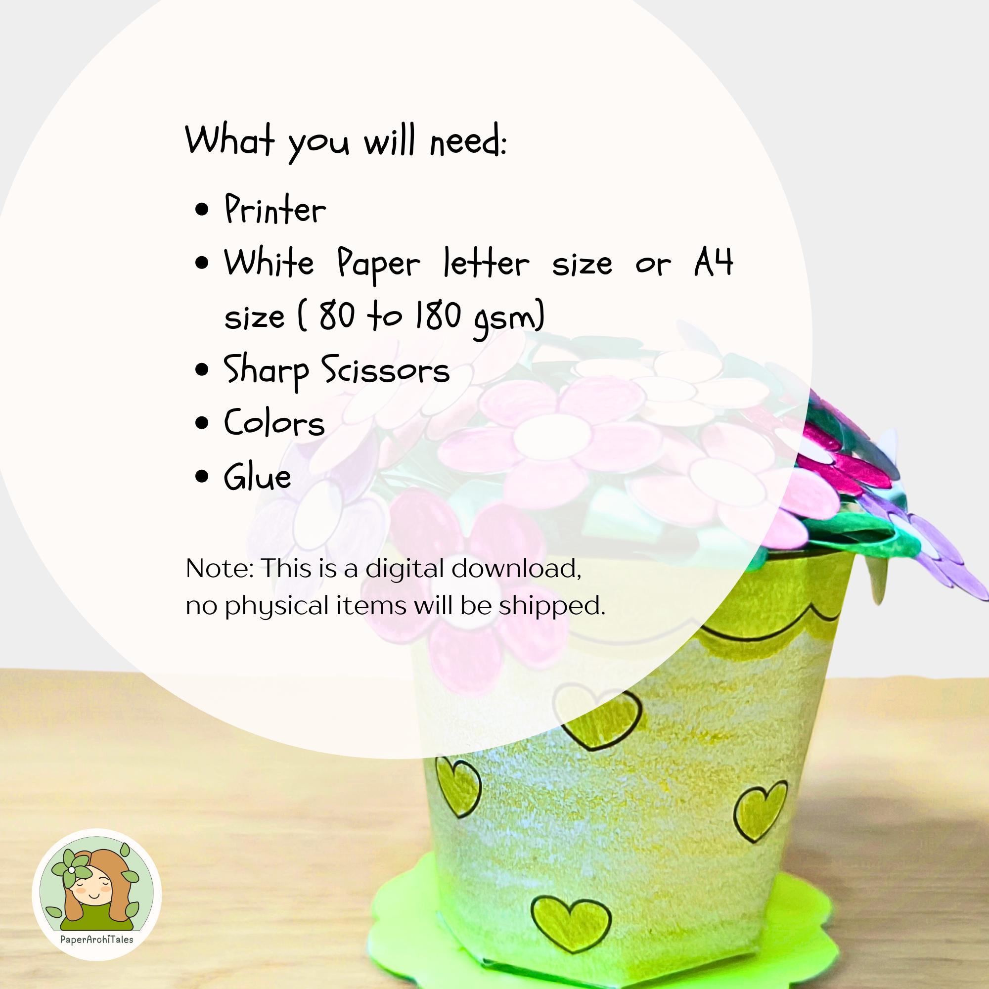Easy Paper Flower Craft Template: DIY Printable (PDF) - Etsy