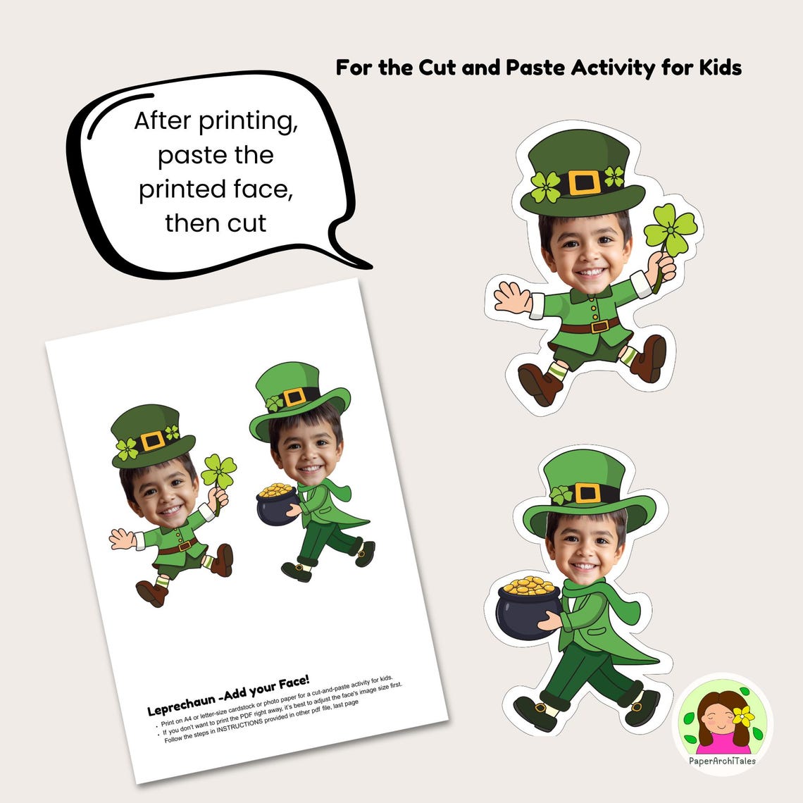 St. Patrick's Day Leprechaun Add Face Activity, Bulletin Board Decor ...