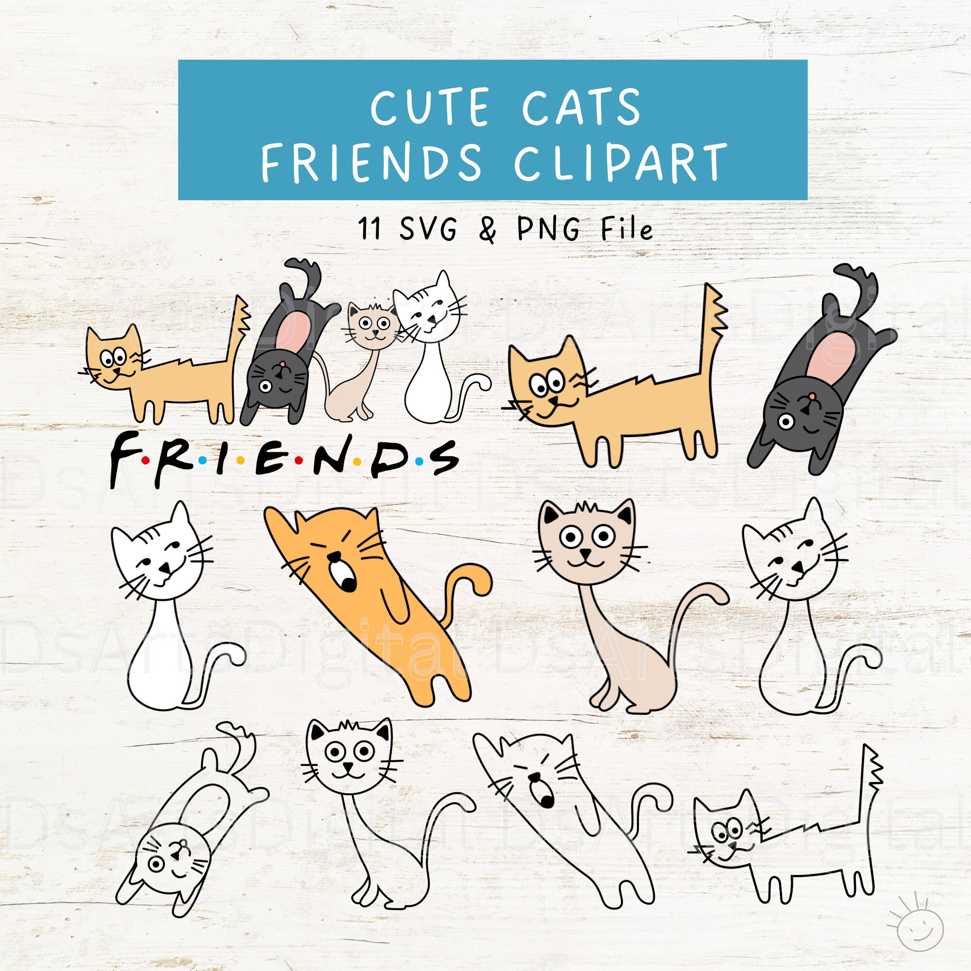 Cats Svg , Cats Friends Svg, Cats SVG for Cricut or Silhouette, High ...