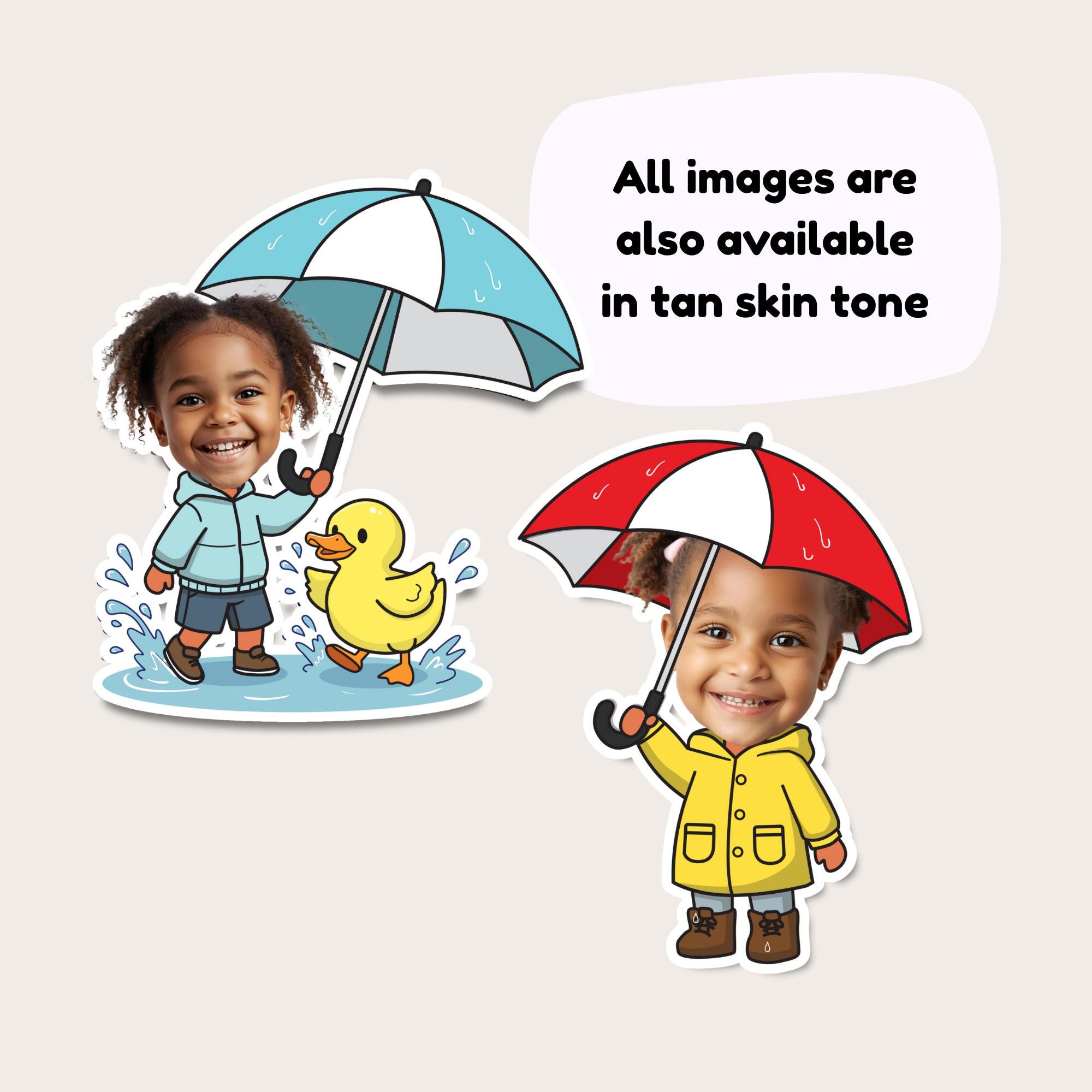 Rainy Day Kids Add Face Activity, Bulletin Board Decor (canva Edit, PNG ...