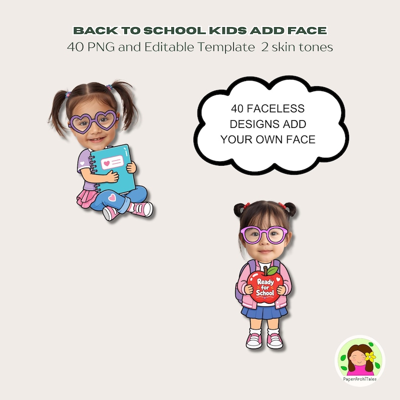 Back to School Add Face Bundle, Bulletin Board & First Day of School ...