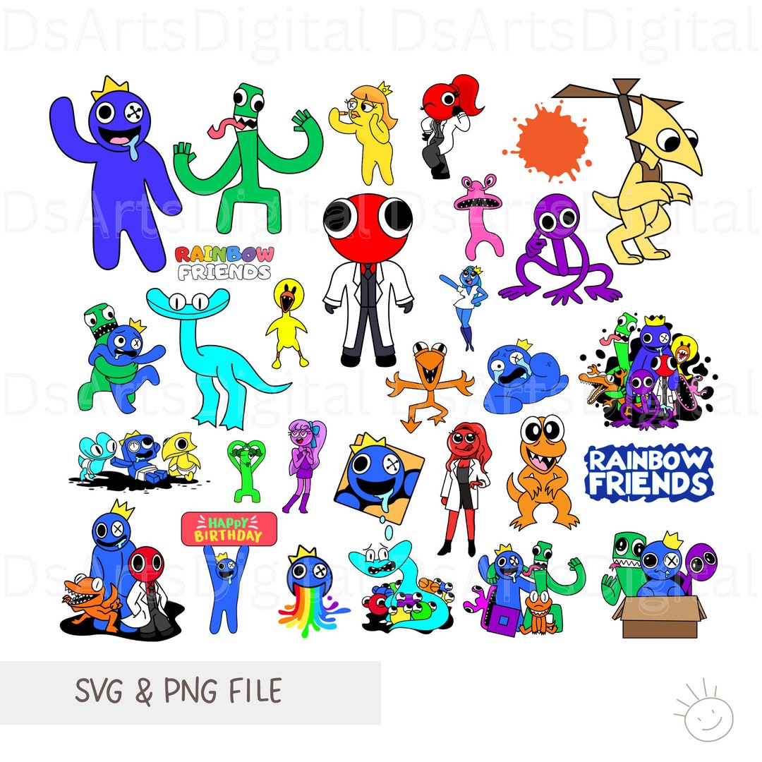 Rainbow Friends SVG and PNG file, Rainbow Friends bundle all characters ...