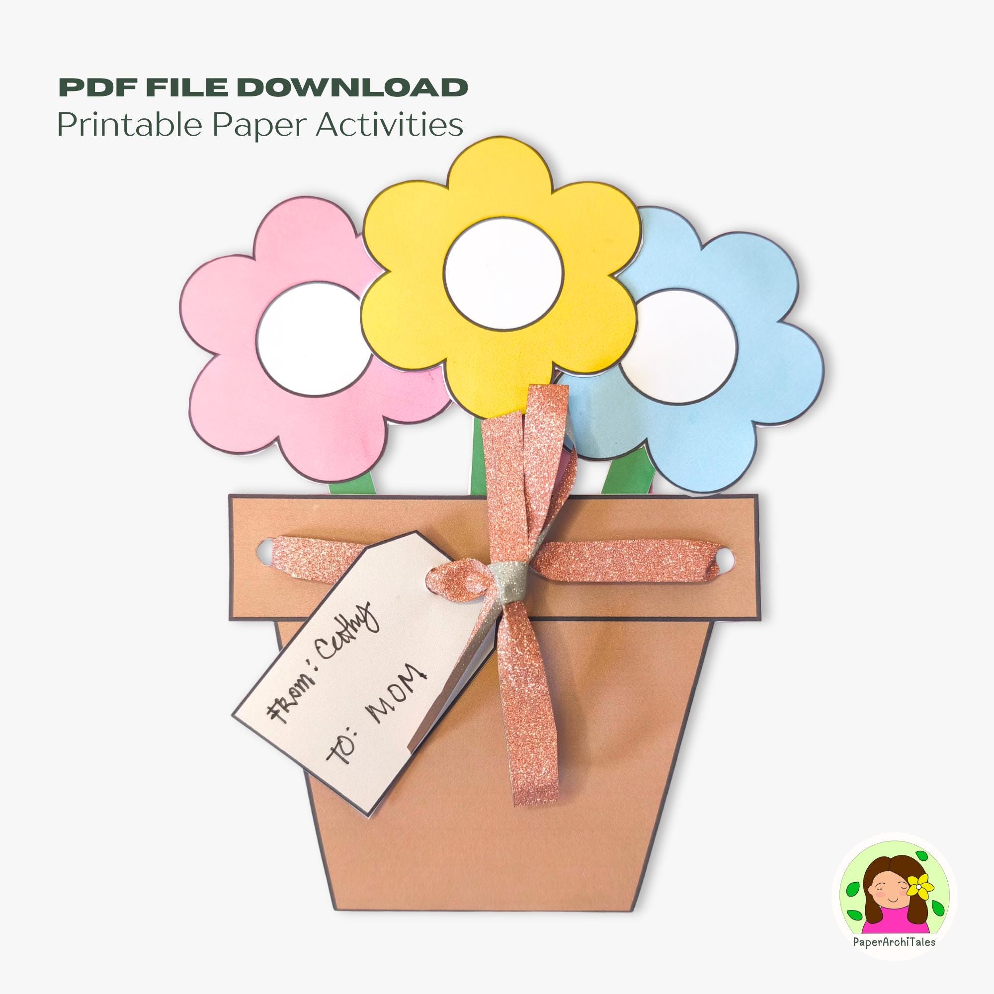 Printable Mother’s Day Flower Craft – Kids Activity & DIY Gift for Mom ...