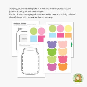 Gratitude Jar Journal Template: Kids Thankfulness Activity (DIY ...