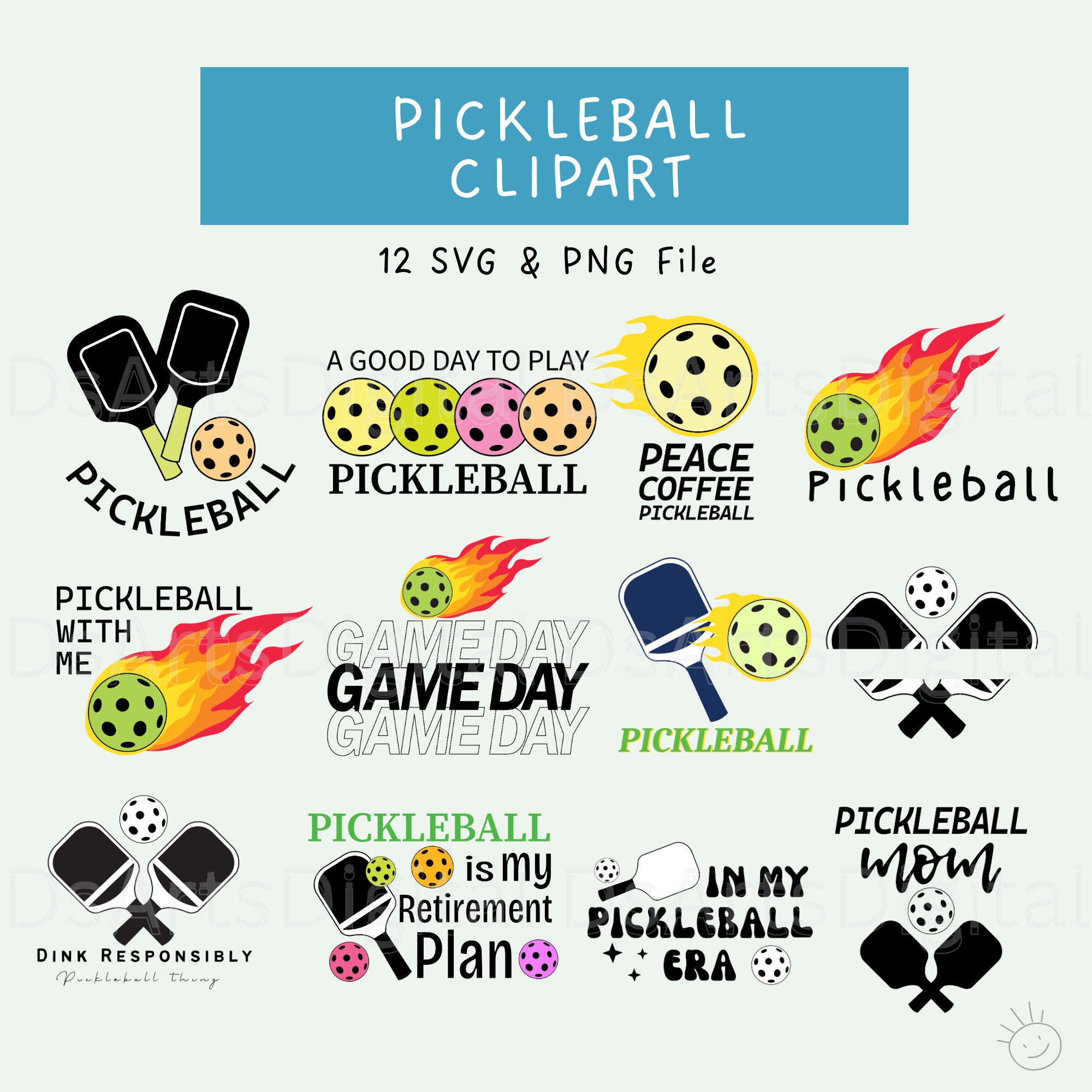 Pickleball Svg, Pickleball Svg Bundle, Pickleball Clipart or Vector ...