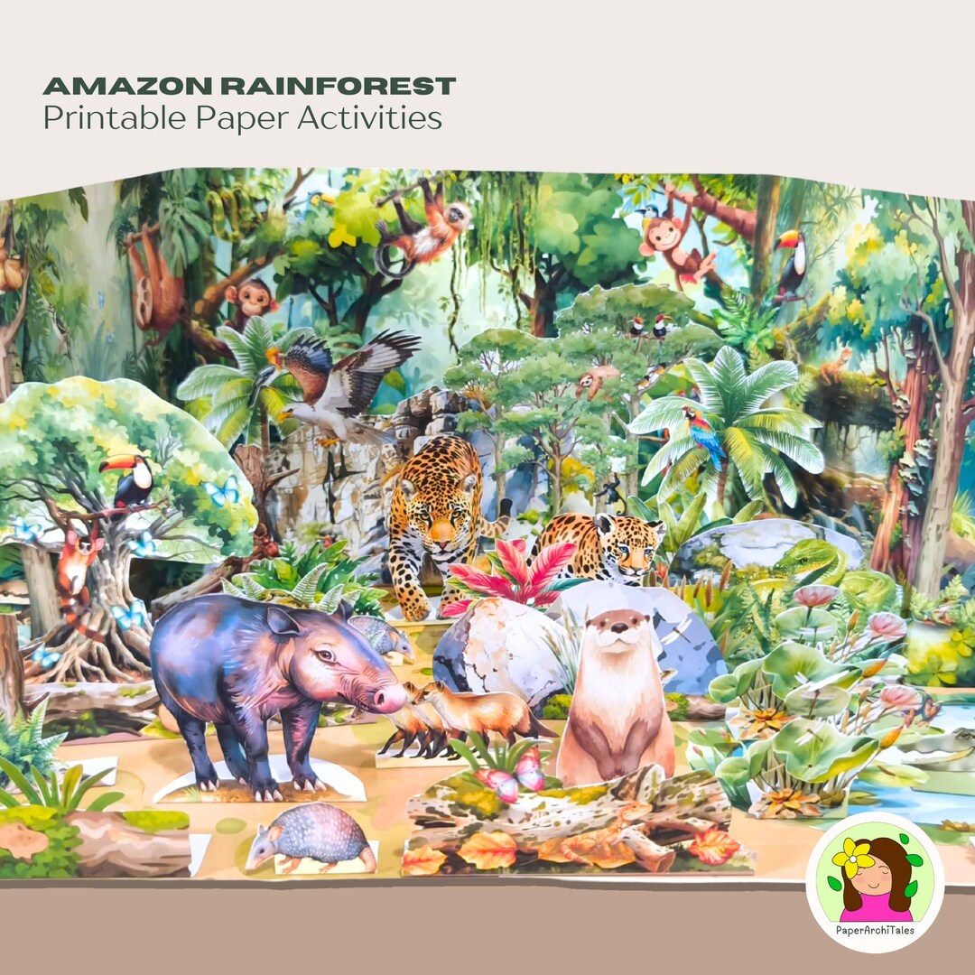 Printable Amazon Rainforest Diorama, DIY Project Kids Ecology Craft ...