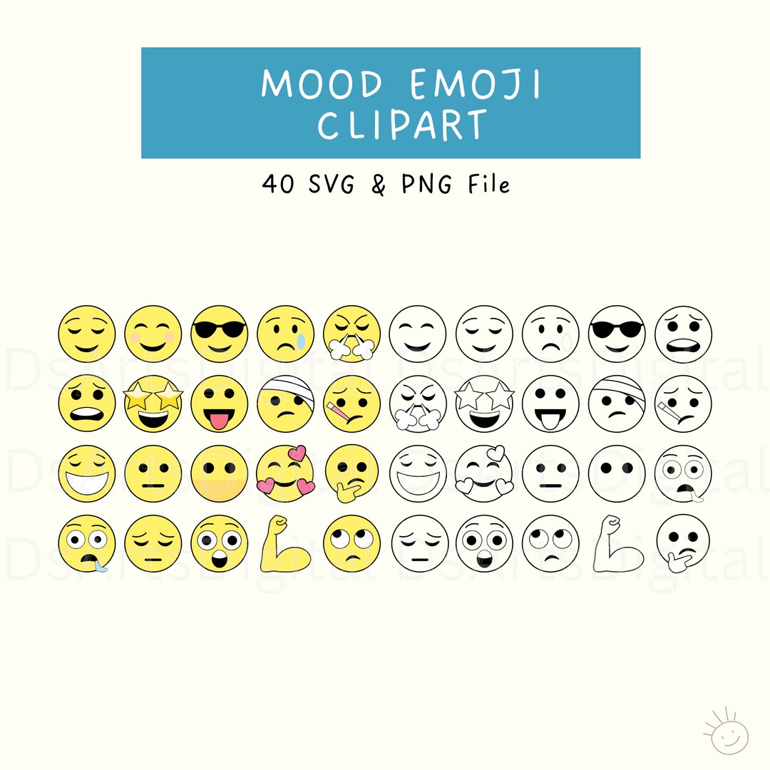 Mood Emoji Svg, Mood Svg, Emoji Svg and Png Bundle - Etsy UK