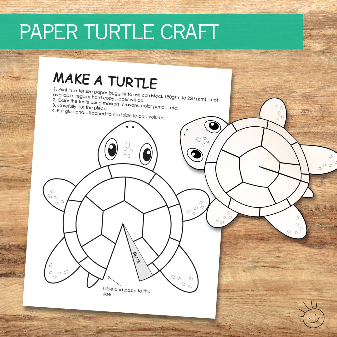 Paper Turtle Craft Kids Activity, Make a Turtle Paper Craft , Turtle ...