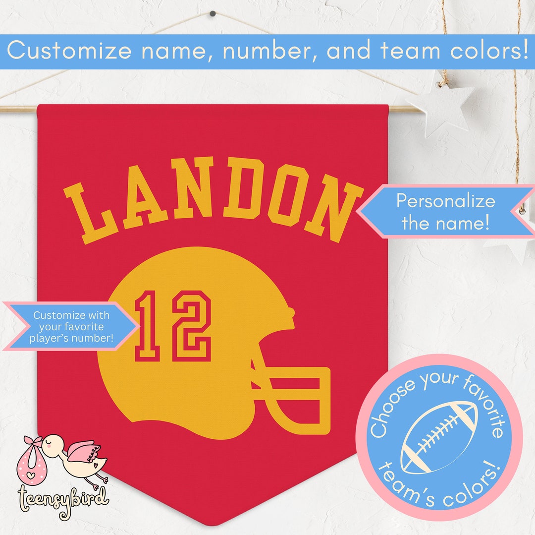 Custom Football Helmet Pennant, Custom Name Banner, Football Pennant ...