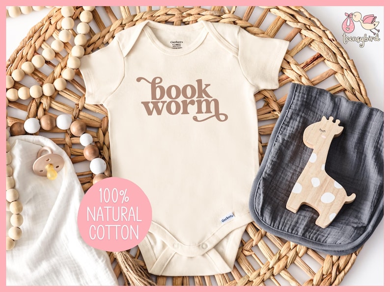 Book Worm Onesie®, Bookworm Baby Bodysuit, Little Reader Shirt, Baby ...