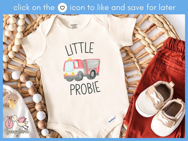Little Probie Onesie®, Firefighter Baby Bodysuit, Wee Woo Truck Baby ...