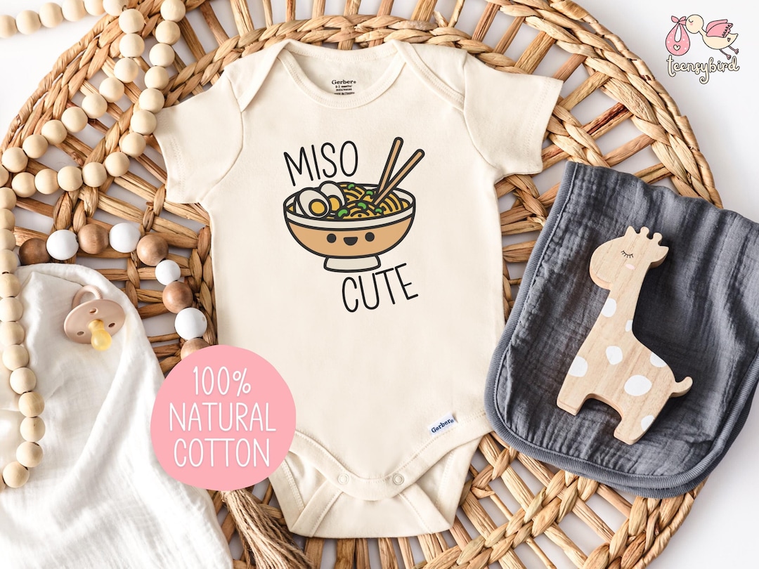 Miso Cute Onesies® Bodysuit, Premium Cotton Baby Shower Gift, Natural ...