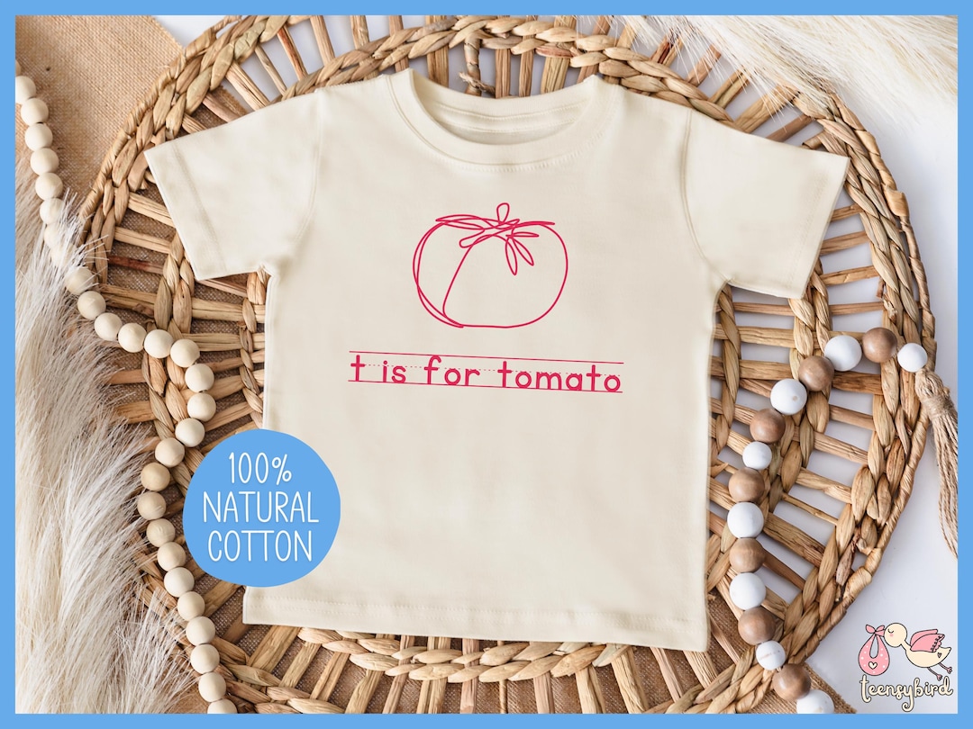 Cute Tomato Kid's T-shirt, T is for Tomato Toddler Tee, Cute Tomato ...