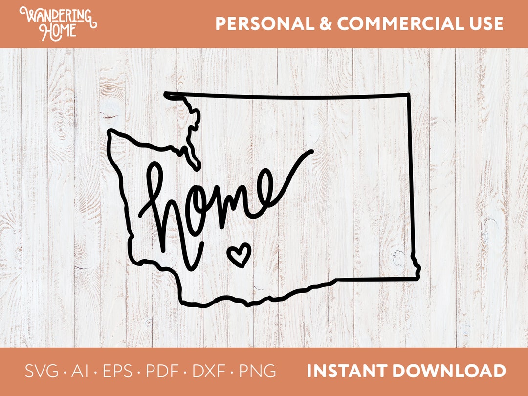 Washington SVG Hand Lettered Minimalist | Washington State Outline Svg ...