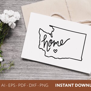 Washington SVG Hand Lettered Minimalist | Washington State Outline Svg ...