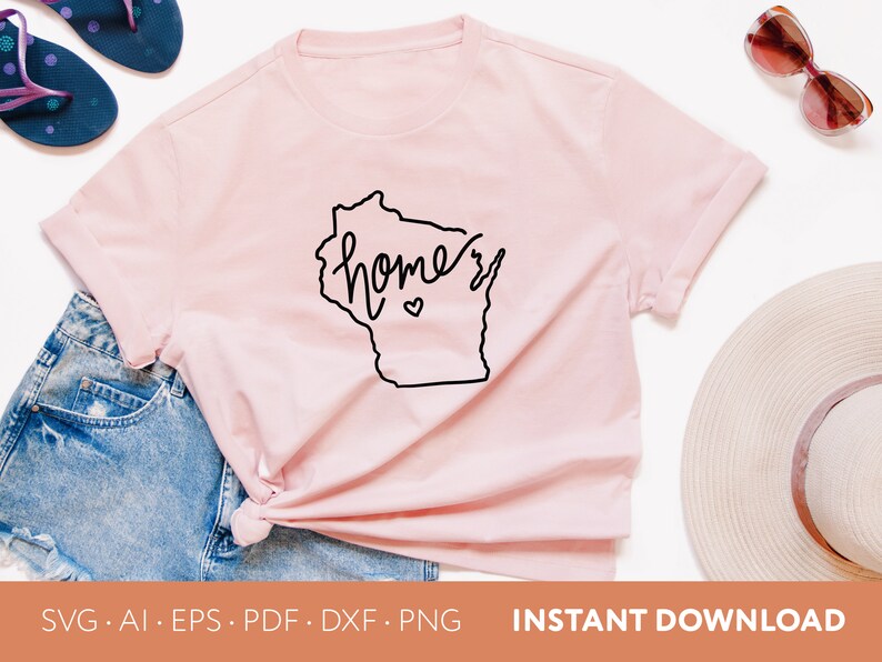 Wisconsin SVG Hand Lettered Minimalist Wisconsin State Outline Svg, Png ...