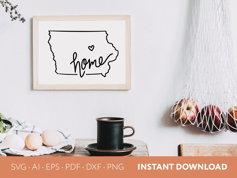 Iowa SVG Hand Lettered Minimalist | Iowa State Outline Svg, Png, Eps ...