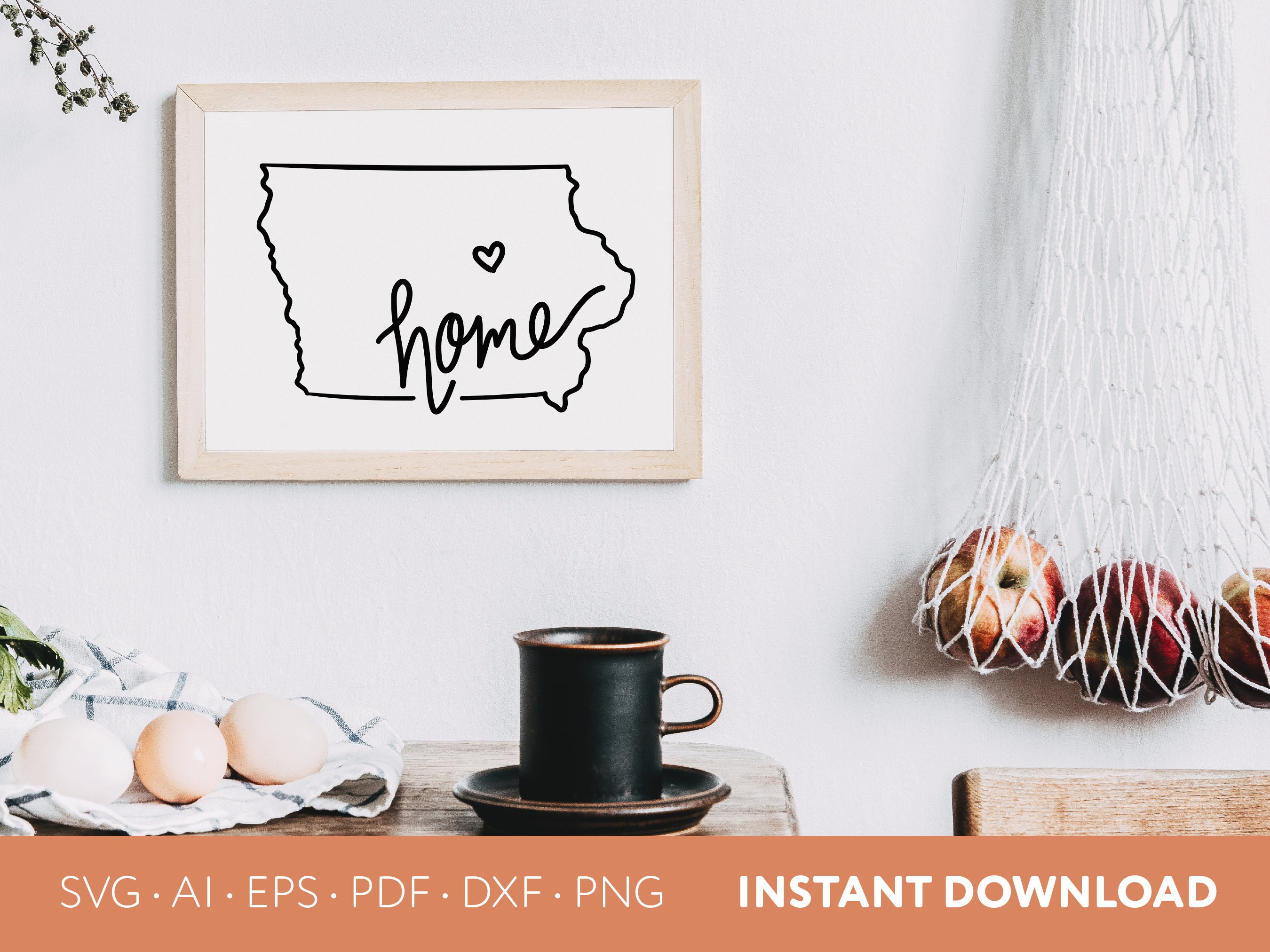 Iowa SVG Hand Lettered Minimalist | Iowa State Outline Svg, Png, Eps ...