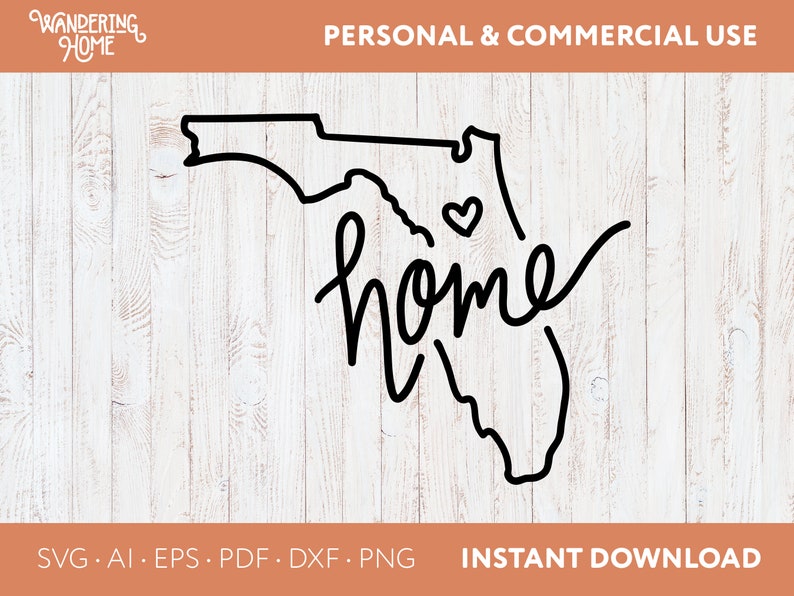 Florida SVG Hand Lettered Minimalist Florida State Outline - Etsy