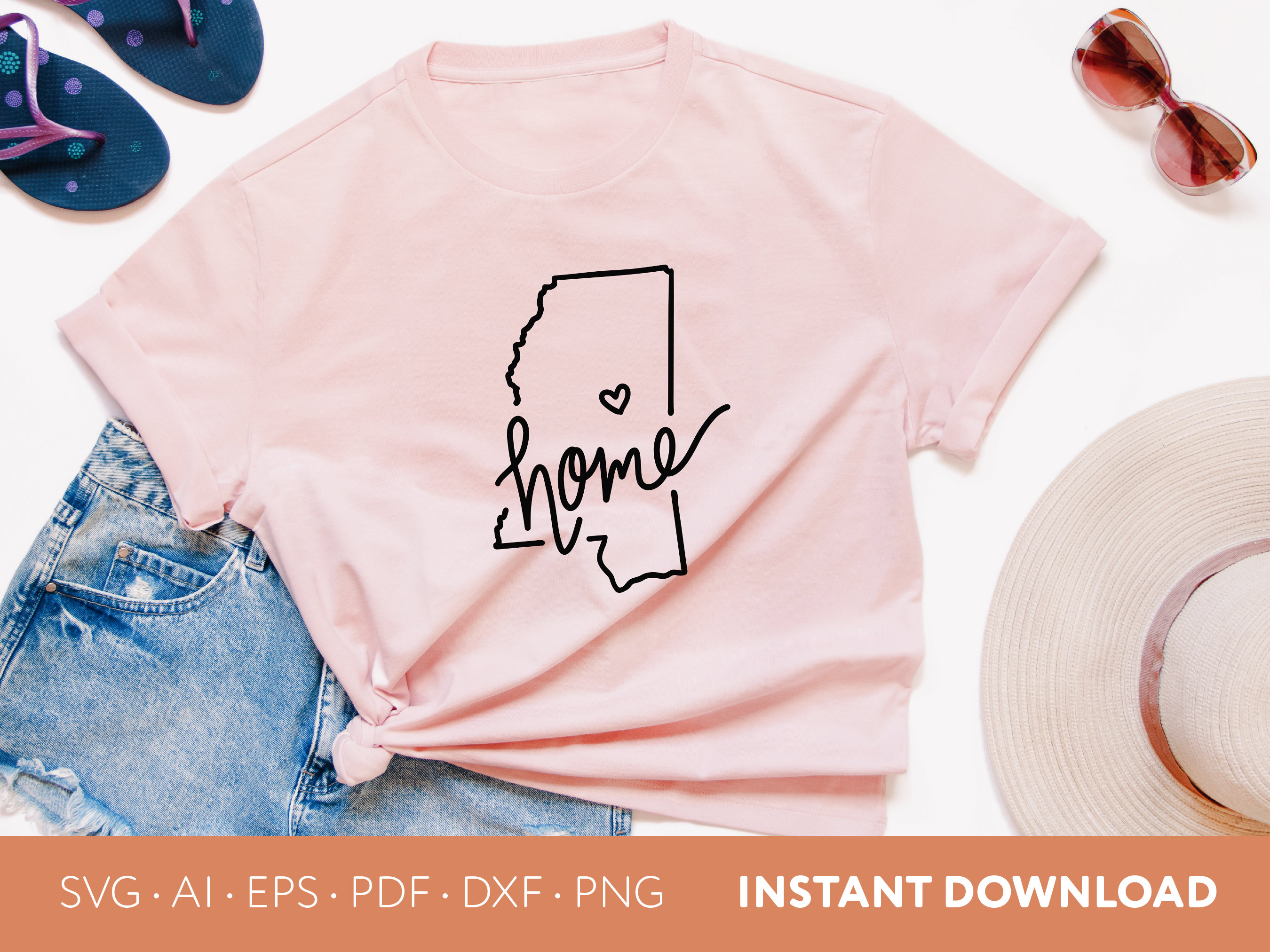 Mississippi SVG Hand Lettered Minimalist Mississippi State Outline Svg ...