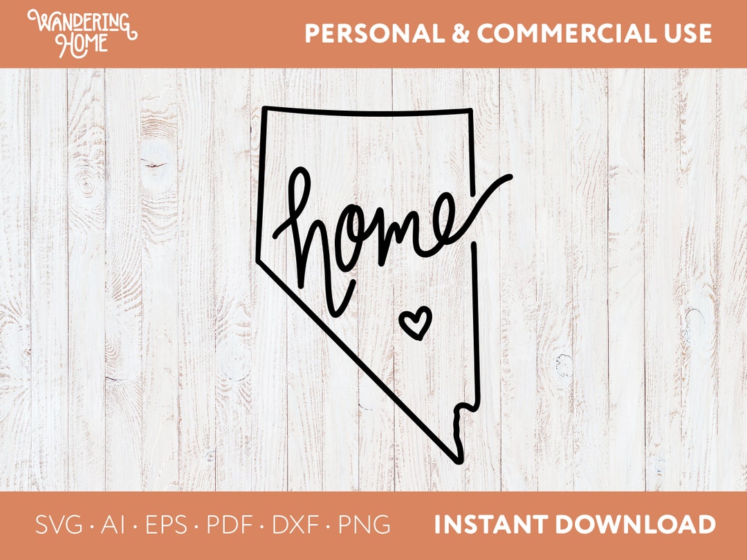Nevada SVG Hand Lettered Minimalist | Nevada State Outline Svg, Png ...
