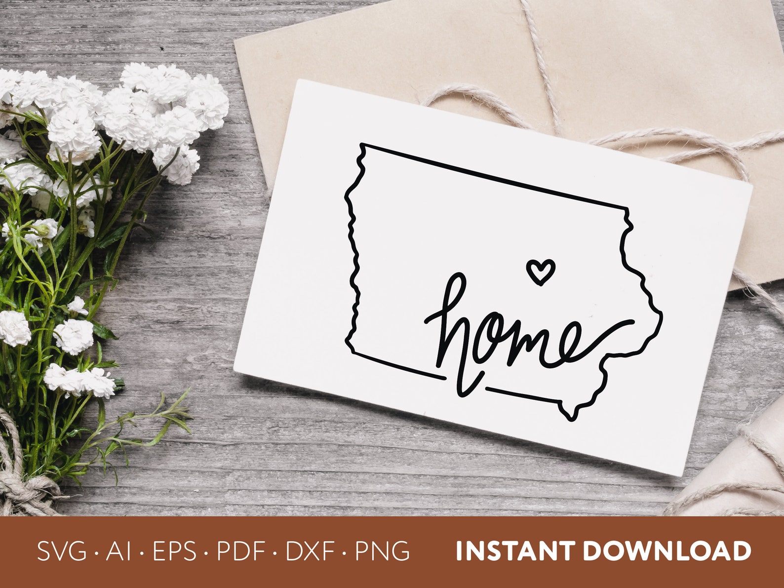 Iowa SVG Hand Lettered Minimalist | Iowa State Outline Svg, Png, Eps ...