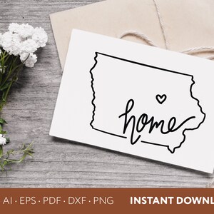 Iowa SVG Hand Lettered Minimalist | Iowa State Outline Svg, Png, Eps ...