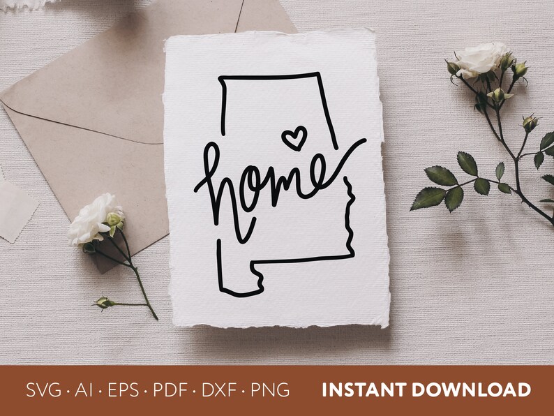 Alabama SVG Hand Lettered Minimalist | Alabama State Outline Svg, Png ...