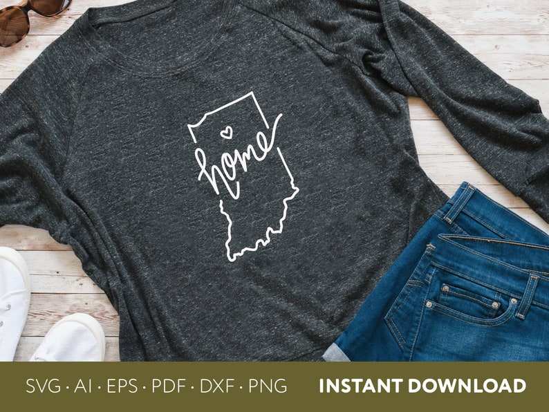 Indiana SVG Hand Lettered Minimalist | Indiana State Outline Svg, Png ...