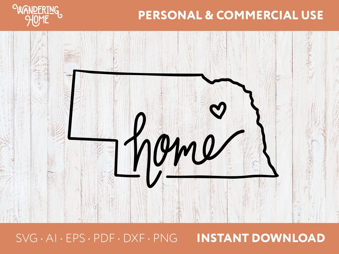 Nebraska SVG Hand Lettered Minimalist | Nebraska State Outline Svg, Png ...