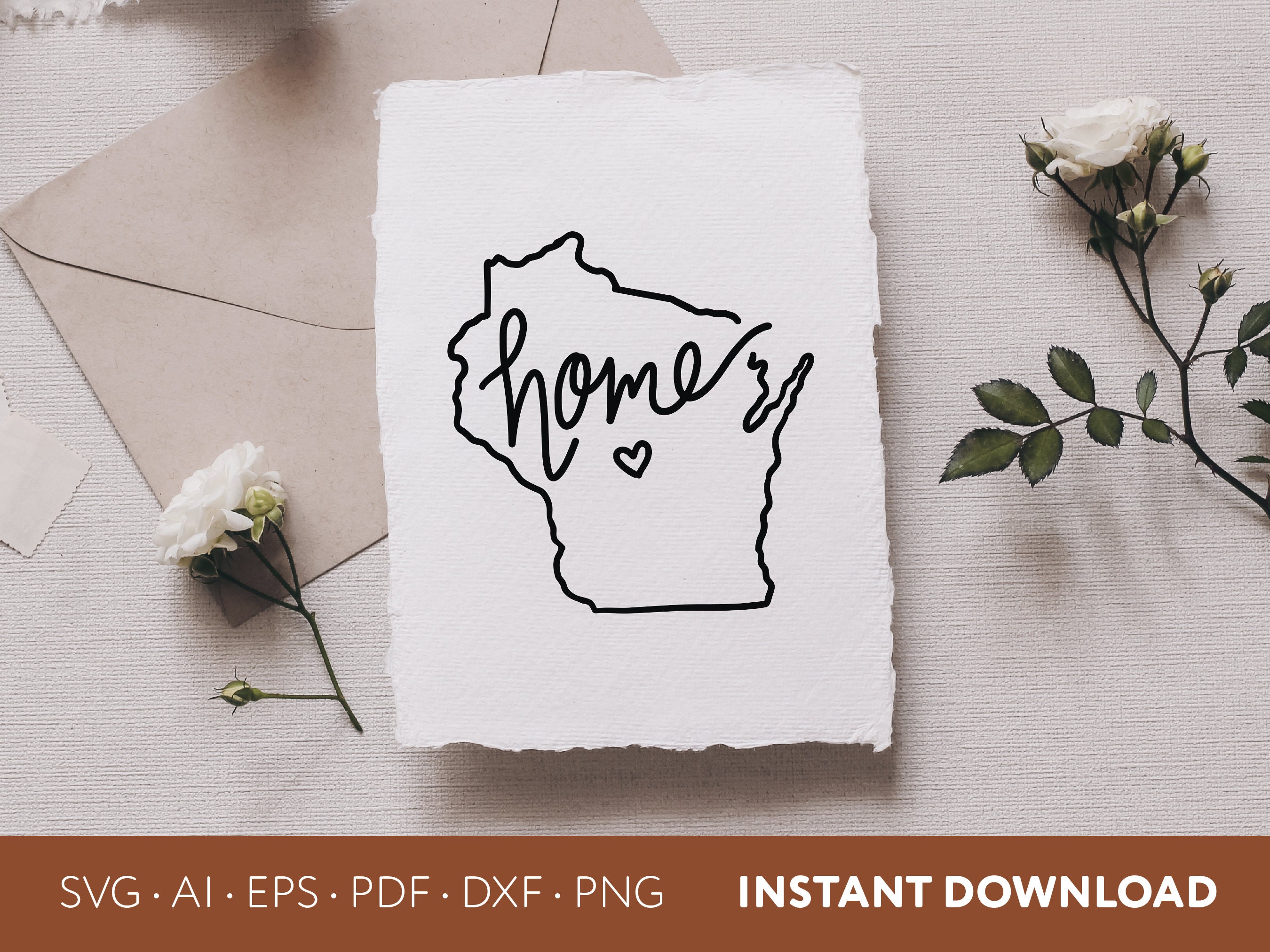 Wisconsin SVG Hand Lettered Minimalist | Wisconsin State Outline Svg ...