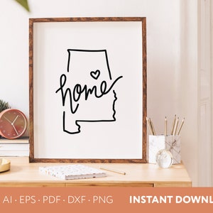 Alabama SVG Hand Lettered Minimalist | Alabama State Outline Svg, Png ...