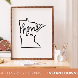 Minnesota SVG Hand Lettered Minimalist | Minnesota State Outline Svg ...