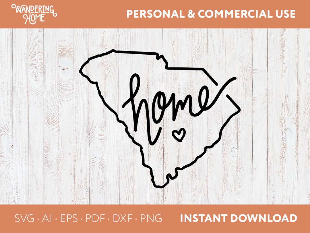 South Carolina SVG Hand Lettered Minimalist | South Carolina State ...