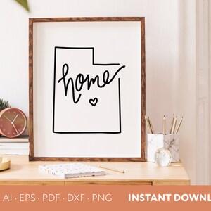 Utah SVG Hand Lettered Minimalist | Utah State Outline Svg, Png, Eps ...