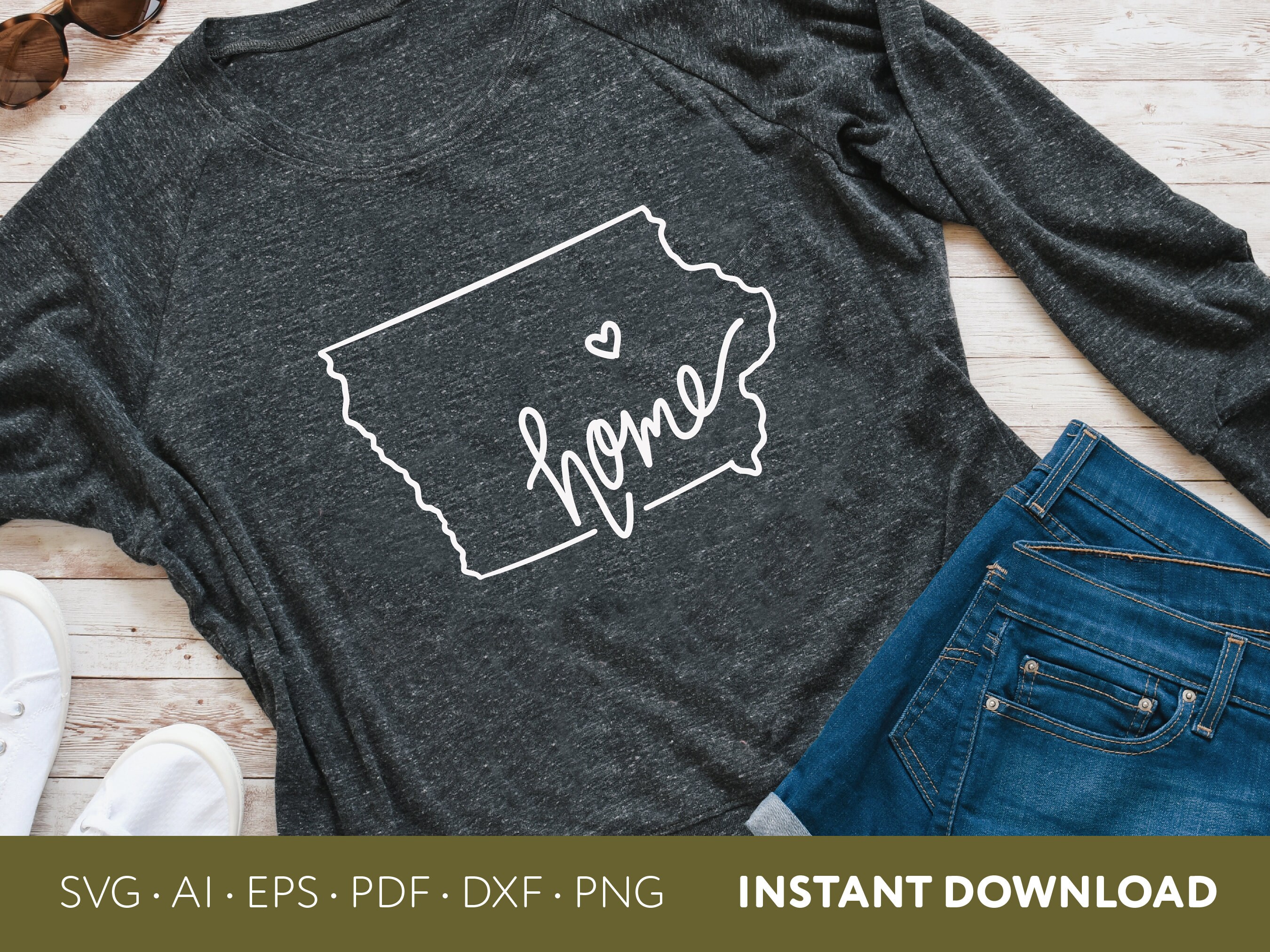 Iowa SVG Hand Lettered Minimalist | Iowa State Outline Svg, Png, Eps ...