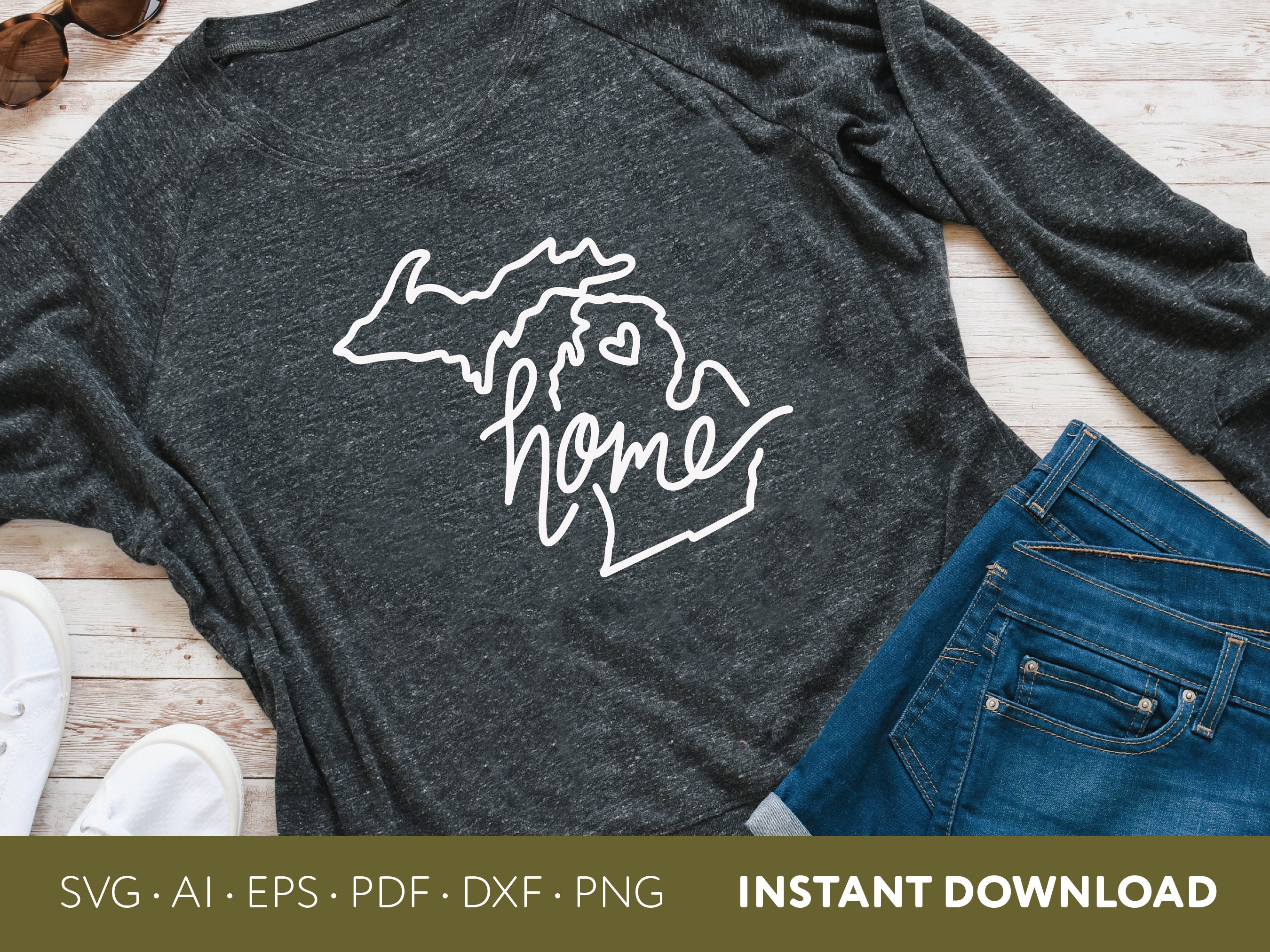 Michigan SVG Hand Lettered Minimalist | Michigan State Outline Svg, Png ...