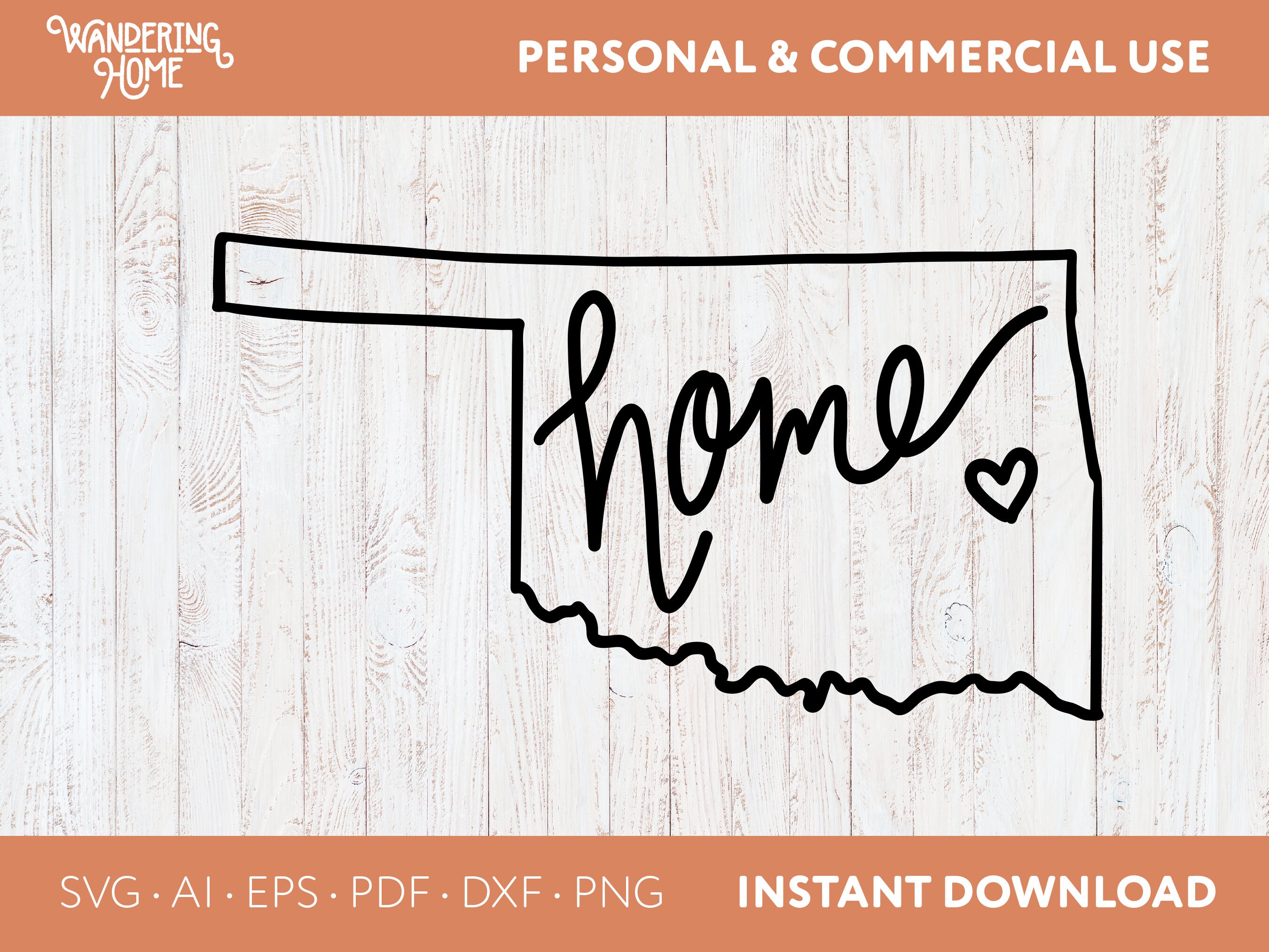 Oklahoma SVG Hand Lettered Minimalist Oklahoma State Outline Svg, Png ...