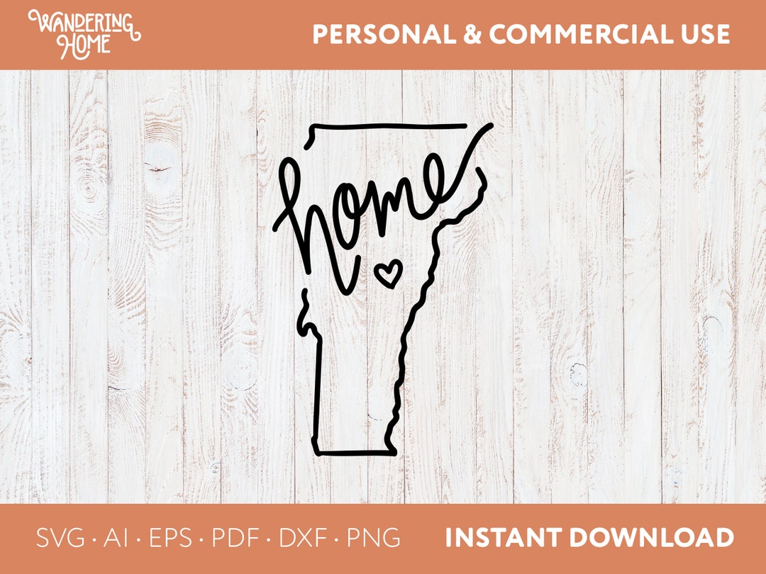 Vermont SVG Hand Lettered Minimalist | Vermont State Outline Svg, Png ...