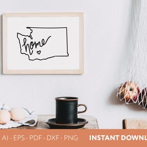 Washington SVG Hand Lettered Minimalist | Washington State Outline Svg ...